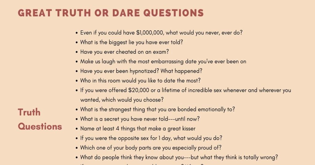 200+ Best Truth or Dare Questions